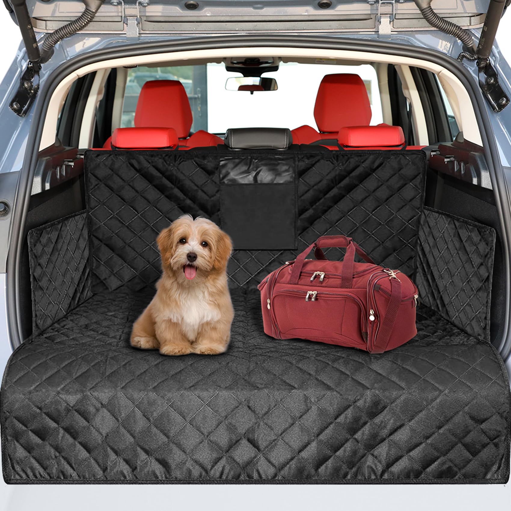 Middrivr Car Trunk Mat, Waterproof Cargo Liner for SUV, Rear Seat Cover Mat, Oxford Cloth, Universal Fit, Black