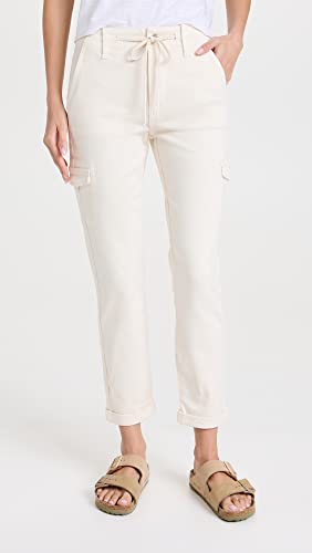 PAIGE Women's Christy Cargo Pants, Quartz Sand, Off White, 27