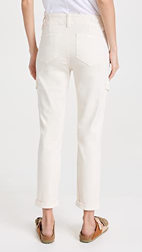 PAIGE Women's Christy Cargo Pants, Quartz Sand, Off White, 27