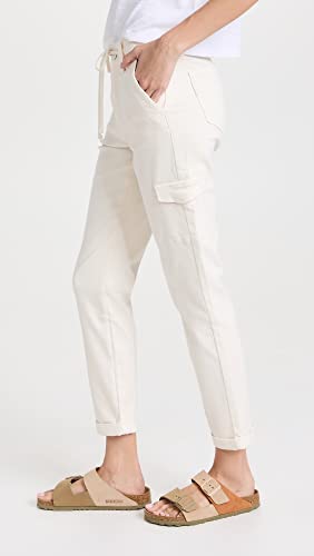 PAIGE Women's Christy Cargo Pants, Quartz Sand, Off White, 27
