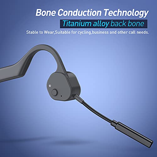 VIDONN Bone Conduction Headphones with Mic, Bluetooth Headset with Noise-Canceling Boom, Open-Ear Headphones for Home Office Education Business Trucker Online Teaching/Learning