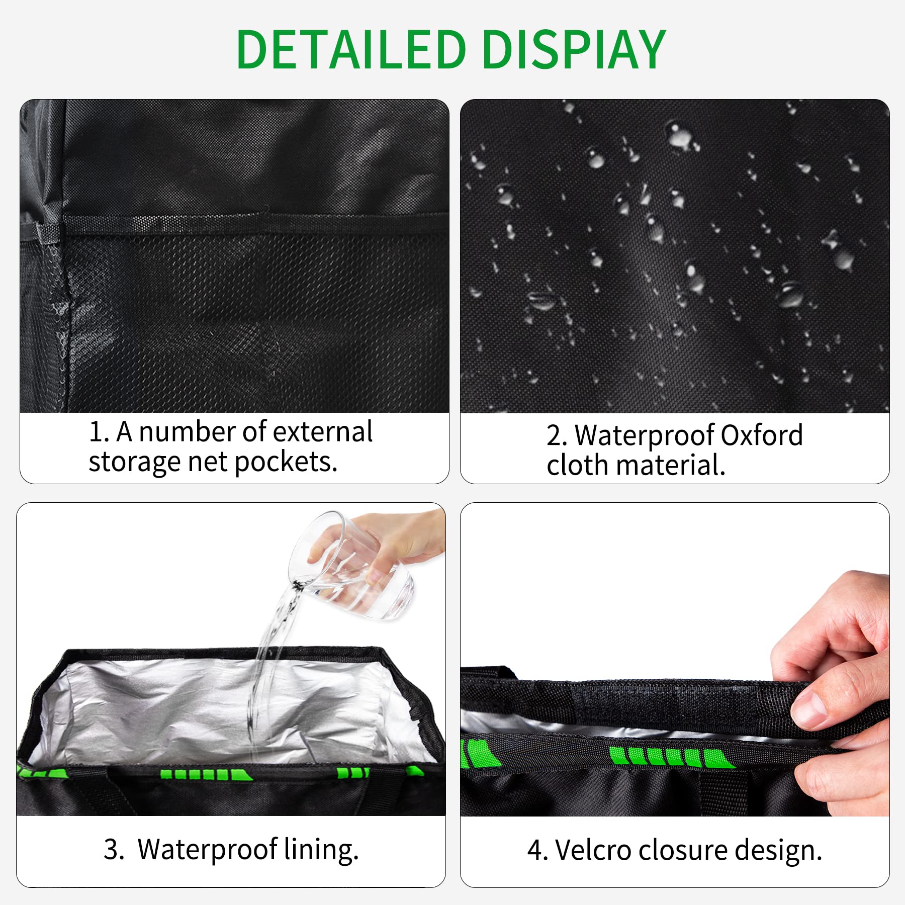 GaRhomxy Car Trash Can, Hanging Car Trash Bag, Large Capacity Foldable Waterproof Litter Garbage Bag Organizer for Cars, SUVs, Trucks, Car Interior Accessories