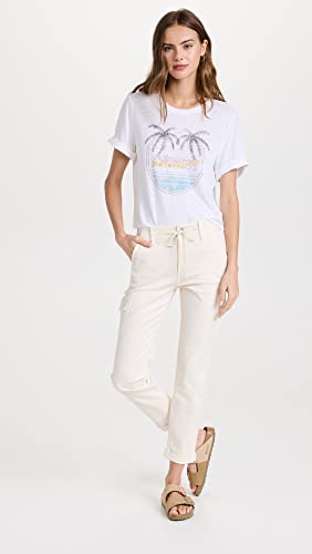 PAIGE Women's Christy Cargo Pants, Quartz Sand, Off White, 27