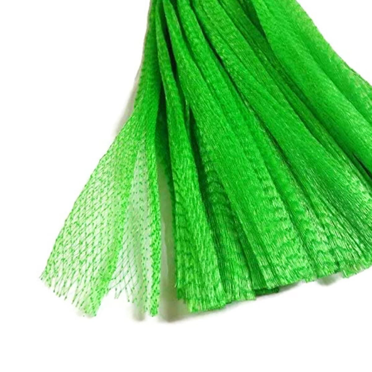 SRXES 100Pcs Reusable Mesh Nylon Netting with Loop-Style Closures, 20 Inch Red Reusable Nylon Mesh net Produce Grocery Toys Fruits Vegetables Storage Poly Bags, Seafood Bag (Green, 20 Inches)