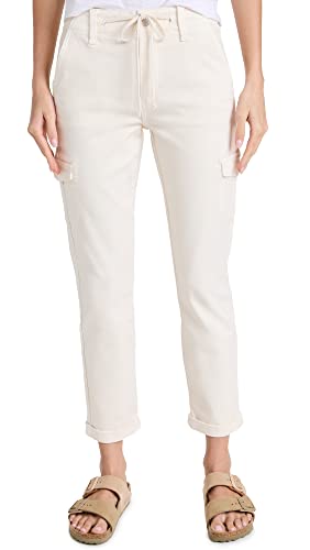 PAIGE Women's Christy Cargo Pants, Quartz Sand, Off White, 27