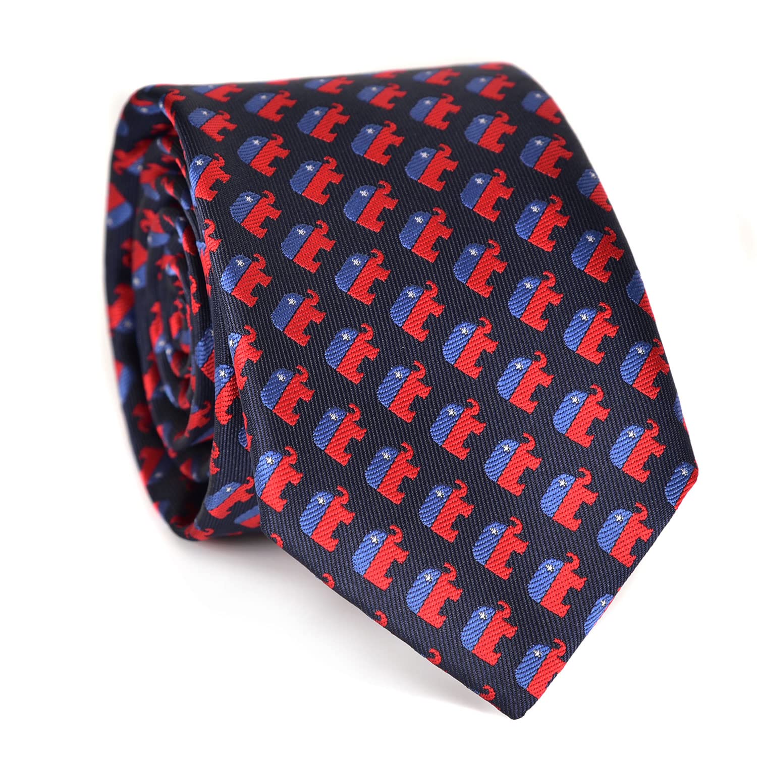 CROATTA Men's Stripe Ties, Polka Dot Tie, 2.95" Classic Business Casual Necktie, Anti-wrinkle and Durable (Elephant)
