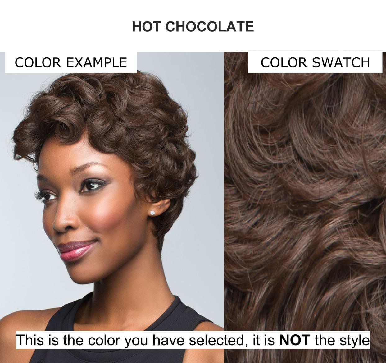 Bundle - 5 items: Diva Wig by Rene Paris, Christy's Wigs Q & A Booklet, 2oz Travel Size Wig Shampoo, Wig Cap & Wide Tooth Comb - Color: Hot Chocolate