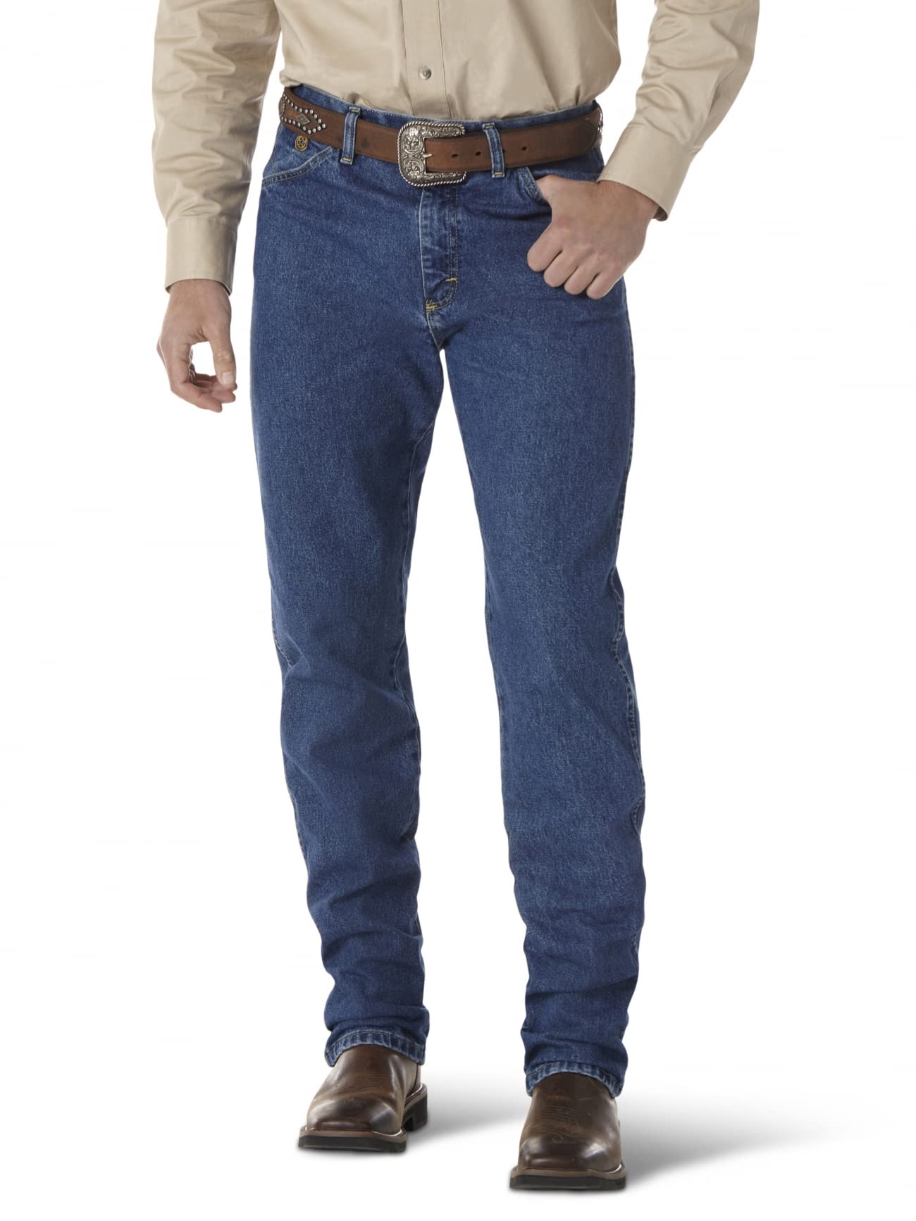 Wrangler Men's George Strait Cowboy Cut Original Fit Jean, Heavyweight Stone Denim, 34W x 30L