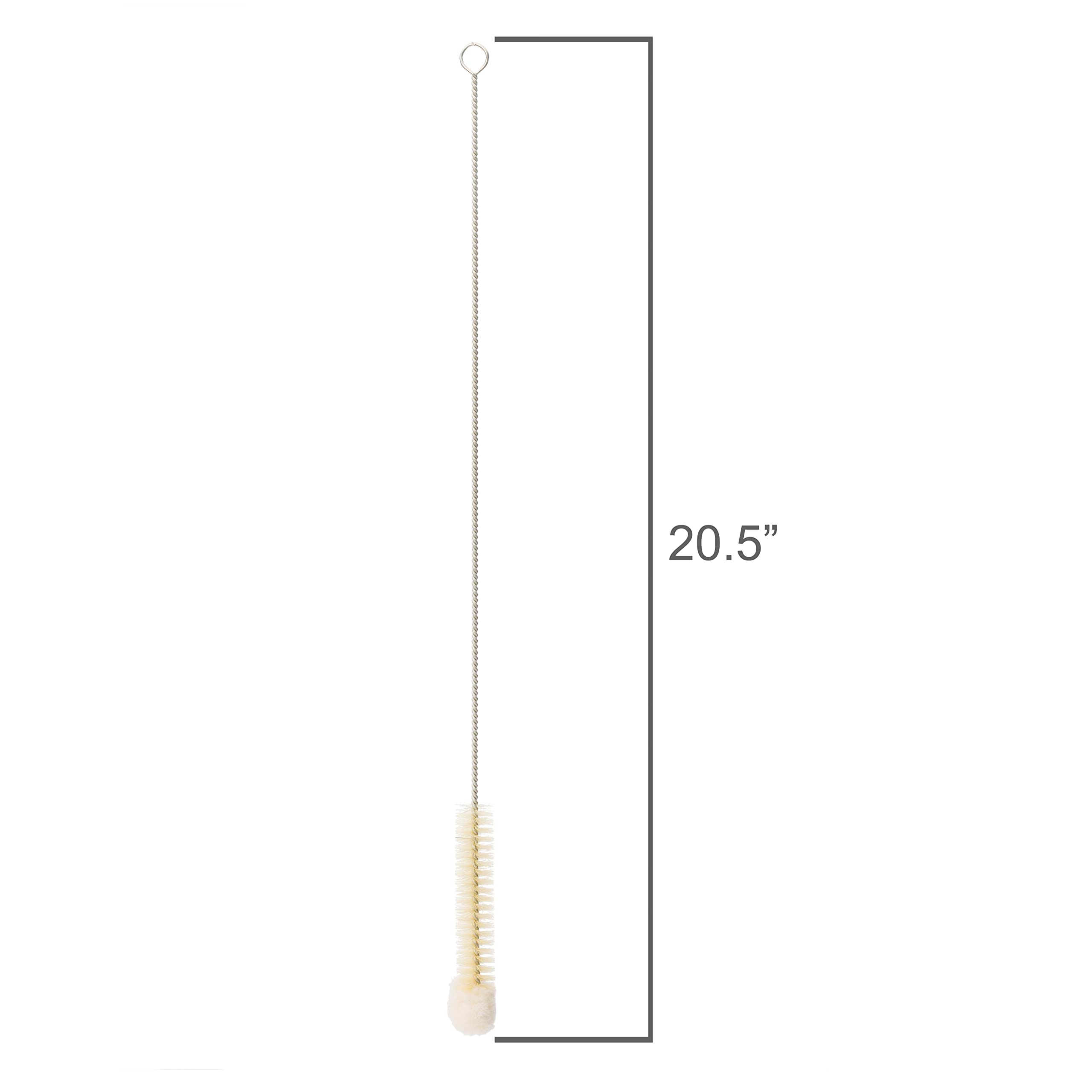 REDECKER Natural Pig Bristle and Wool Glassware Cleaning Brush, 20-1/2-Inches, Extra Long Flexible Wire Handle, Made in Germany