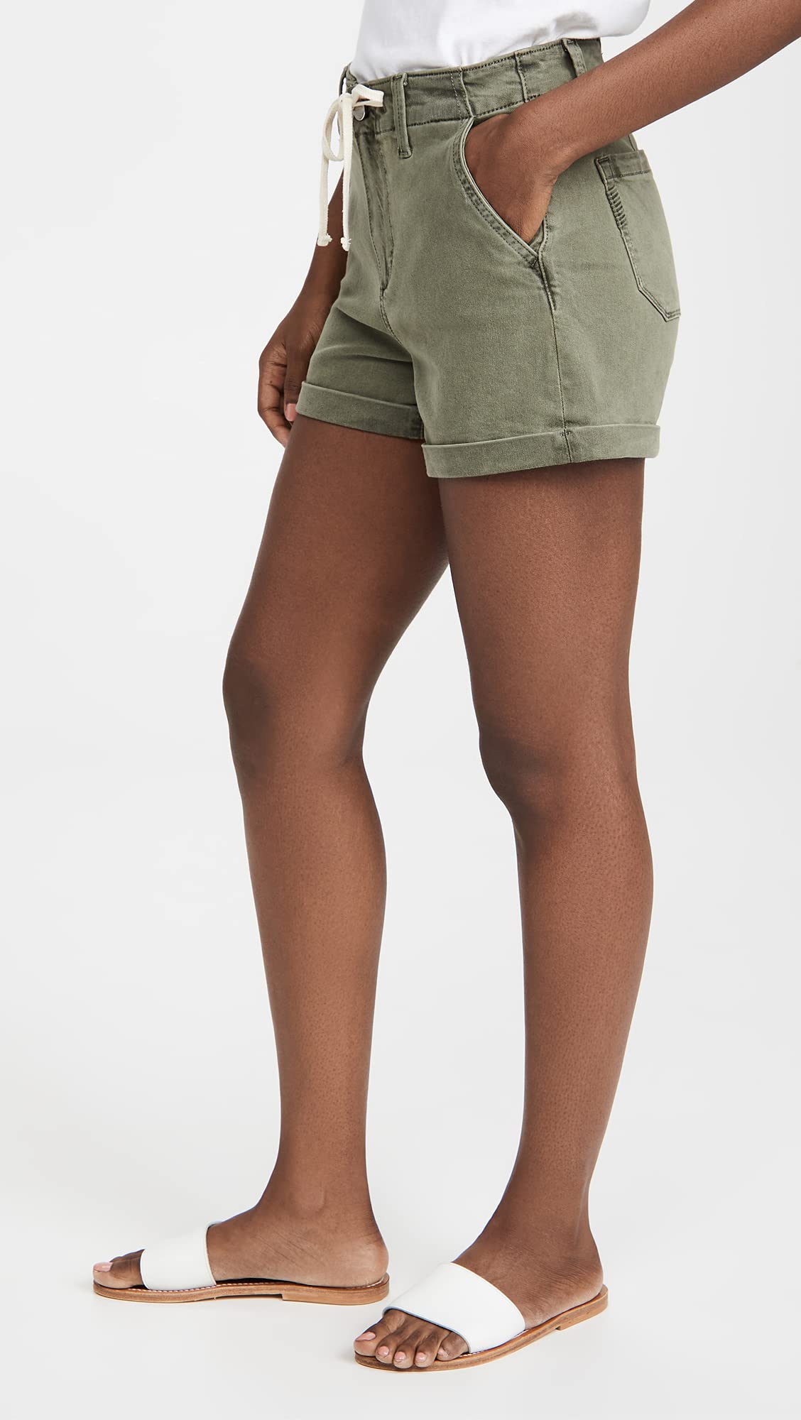 PAIGE Women's Christy Shorts, Vintage Ivy Green, 26