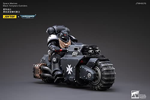 JoyToy 1/18 Warhammer 40,000 Space Marines Black Templars Outriders Motorcycle