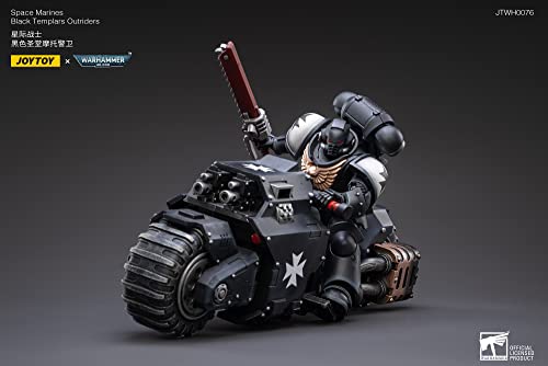 JoyToy 1/18 Warhammer 40,000 Space Marines Black Templars Outriders Motorcycle