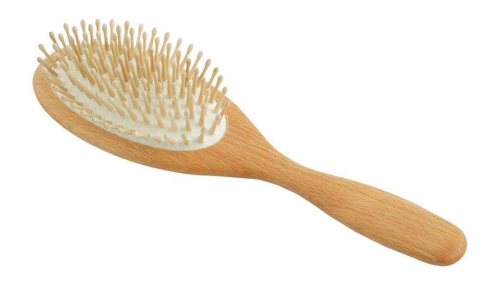 Redecker Rounded Maple Pin Hairbrush with Waxed Beechwood Handle, 9-Inches