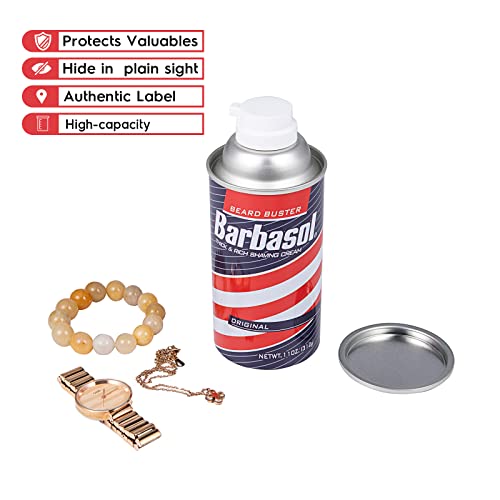 Barbasol Diversion Safe Stash Can with Food Grade Smell Proof Bag with Hidden Compartment for Keys, Cash and Valuables