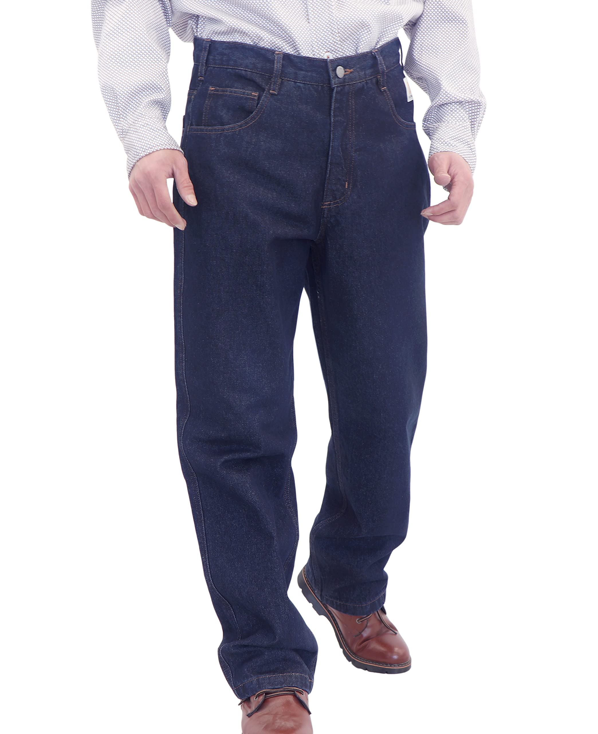 BOCOMAL FR Jeans for Men Flame Resistant Pants Midweight 11oz Blue Denim Fire Retardant Jeans