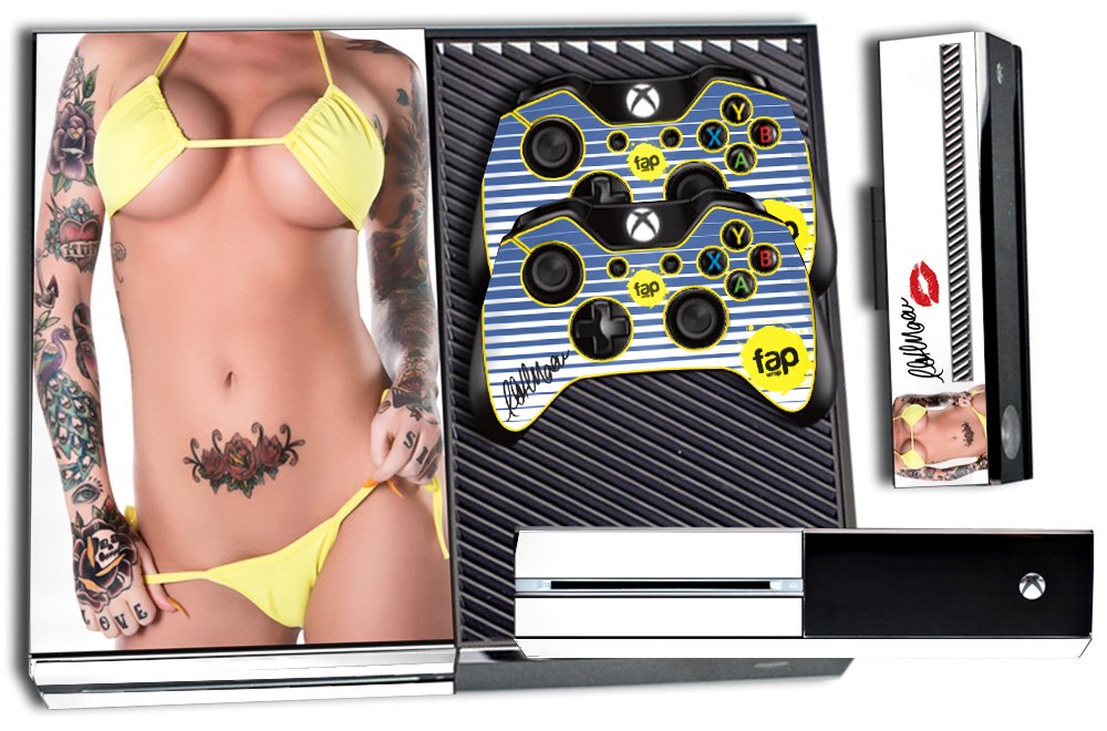 Xbox 360 Console Designer Skin for Microsoft Xbox 360 System Plus Two(2) Decals For: Xbox 360 Controller - Christy Mack Patriot