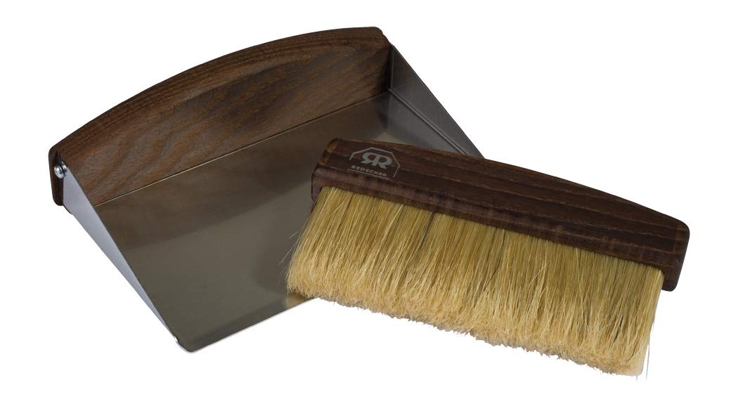Redecker Oiled Thermowood Table Sweeping Set, 6-1/4-Inches by 4-1/8-Inches