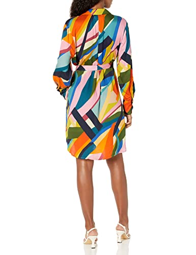 VELVET BY GRAHAM & SPENCER Women's Ayleen Picasso Print Button Up Dress, Multi, L