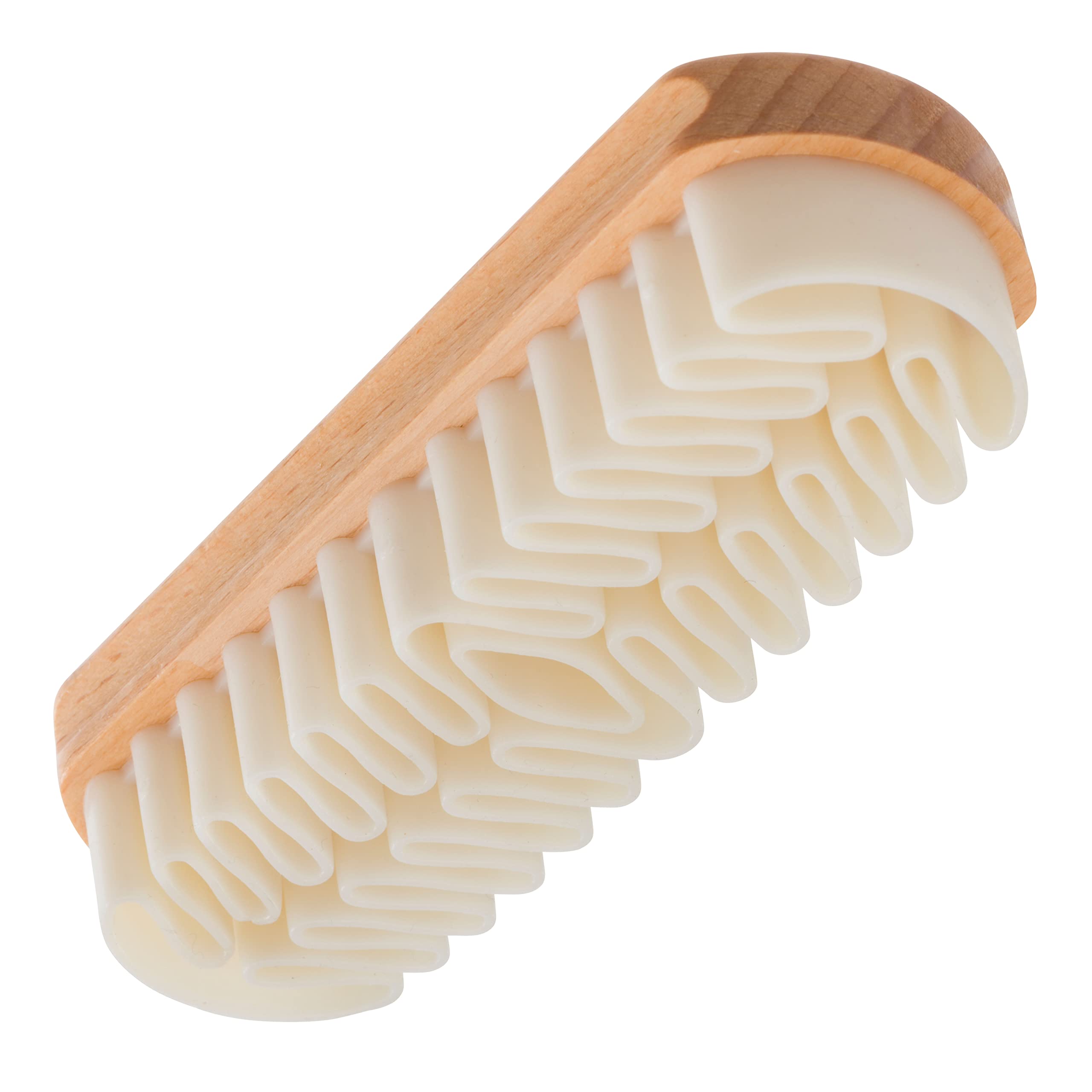 Redecker Rubber Crepe Suede Brush with Waxed Beechwood Handle, Safely Cleans Nubuck Leather, 5-Inches Long