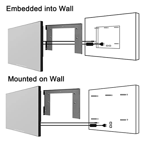 elecsung 22 inch Smart TV for Bathroom Mirror IP66 Waterproof Full HD with Wi-fi and Bluetooth (ATSC) Tuner (Full Screen Touch Panel+Android 7.1)
