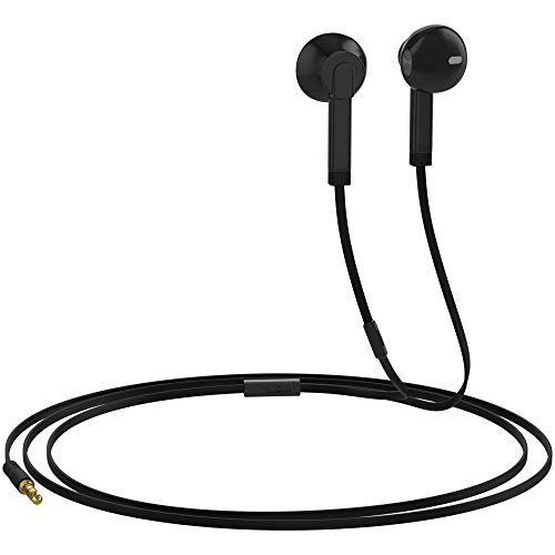 3 Pack Boost+ Headphones Earphones Earbuds 3.5mm Wired Headphones | Stereo Sound Noise Isolating Earphones with Built-in Microphone Inline Volume Control - Black