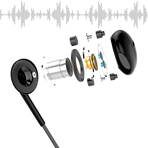 3 Pack Boost+ Headphones Earphones Earbuds 3.5mm Wired Headphones | Stereo Sound Noise Isolating Earphones with Built-in Microphone Inline Volume Control - Black