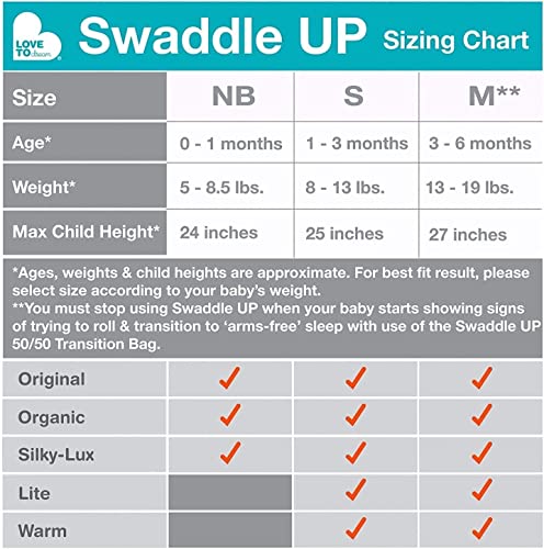 Love to Dream Swaddle UP, Warm 2.5 TOG, Dreamer, Baby Swaddle Sleep Sack for 5-8.5 lbs., Baby Essentials for Newborn, Ensures Dramatically Better Sleep, Allows Arms Up for Self-Soothing
