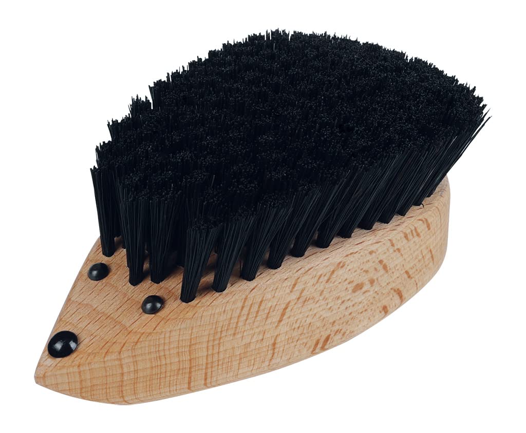 Redecker Hedgehog Clothes Brush with Oiled Beechwood Handle and Pig Bristles, Natural Lint Remover and Garment Care Brush, Compact Size, Made in Germany