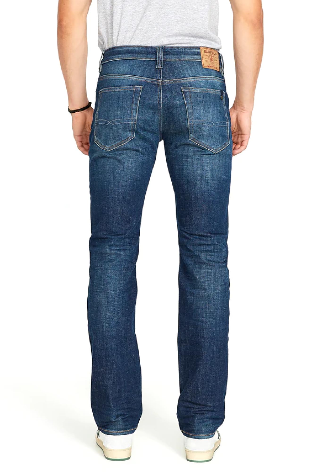 Buffalo David Bitton Men's Relaxed Straight Driven Jeans, Dark Blue Sanded Indigo, 34W x 32L