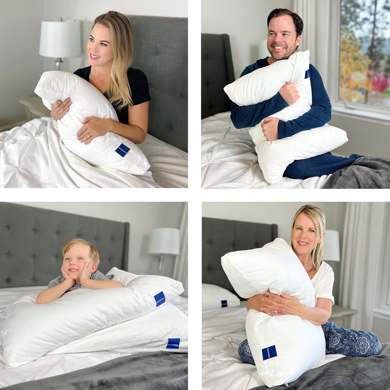 ACCURATEX Premium Bed Pillows King Size Set of 2, Shredded Memory Foam Pillow Hybrid with Fluffy Down Alternative Fill Removable Cotton Cover, Adjustable Firm Pillow for Side,Back,Stomach Sleepers