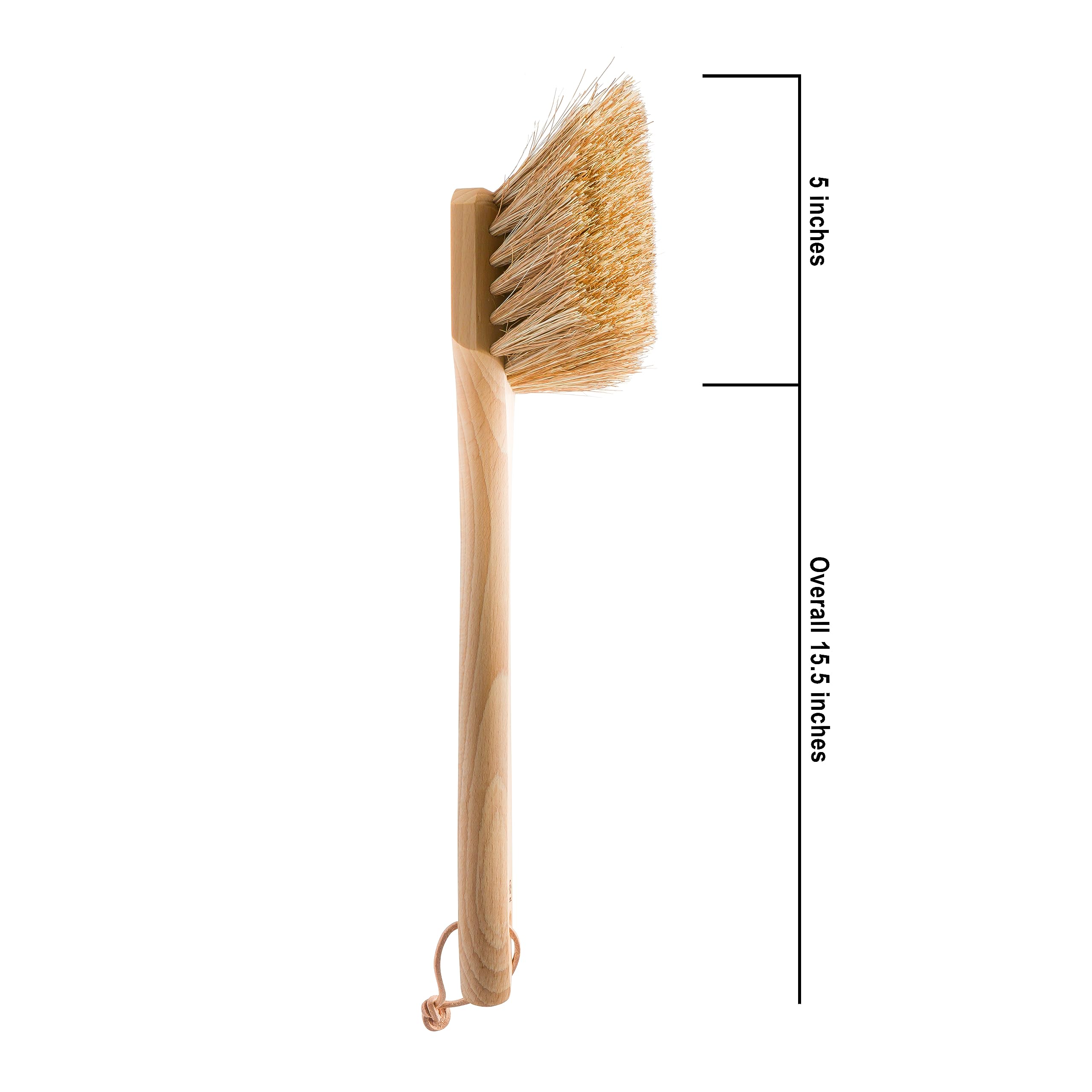 Redecker Garden Furniture Brush with Oiled Beechwood Handle, Strong Plant-Based Bristles. Hanging Loop, Made in Germany