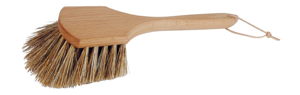 Redecker Garden Furniture Brush with Oiled Beechwood Handle, Strong Plant-Based Bristles. Hanging Loop, Made in Germany
