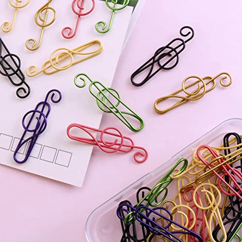 200Pcs Music Multicoloured Metal Paper Clips,Creative Musical Notes Style Cute Paper Clips,Bookmark Clips for Teachers,Students,Office,School File Organization,Durable and Rustproof,6 Colors,with Box.