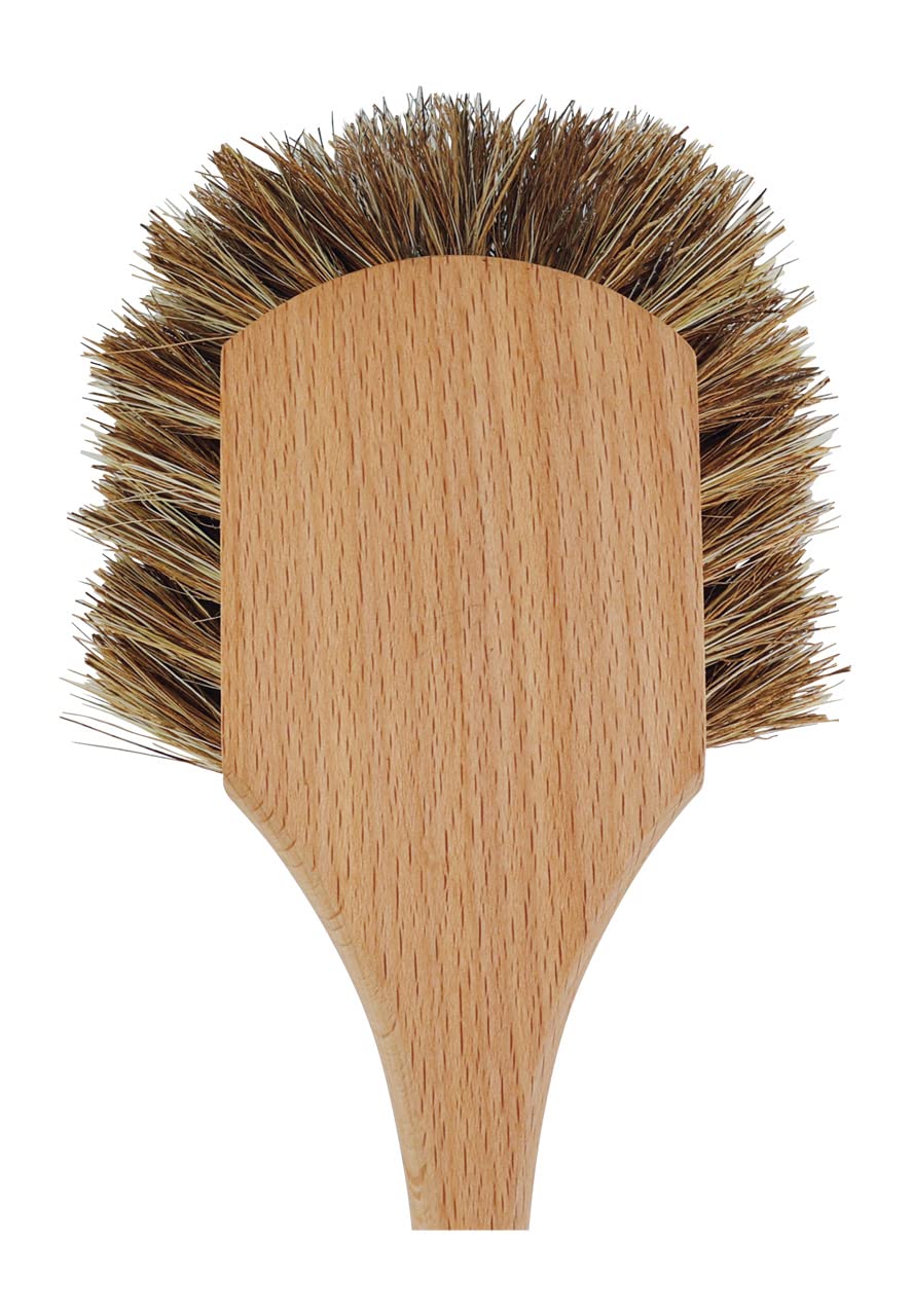 Redecker Garden Furniture Brush with Oiled Beechwood Handle, Strong Plant-Based Bristles. Hanging Loop, Made in Germany