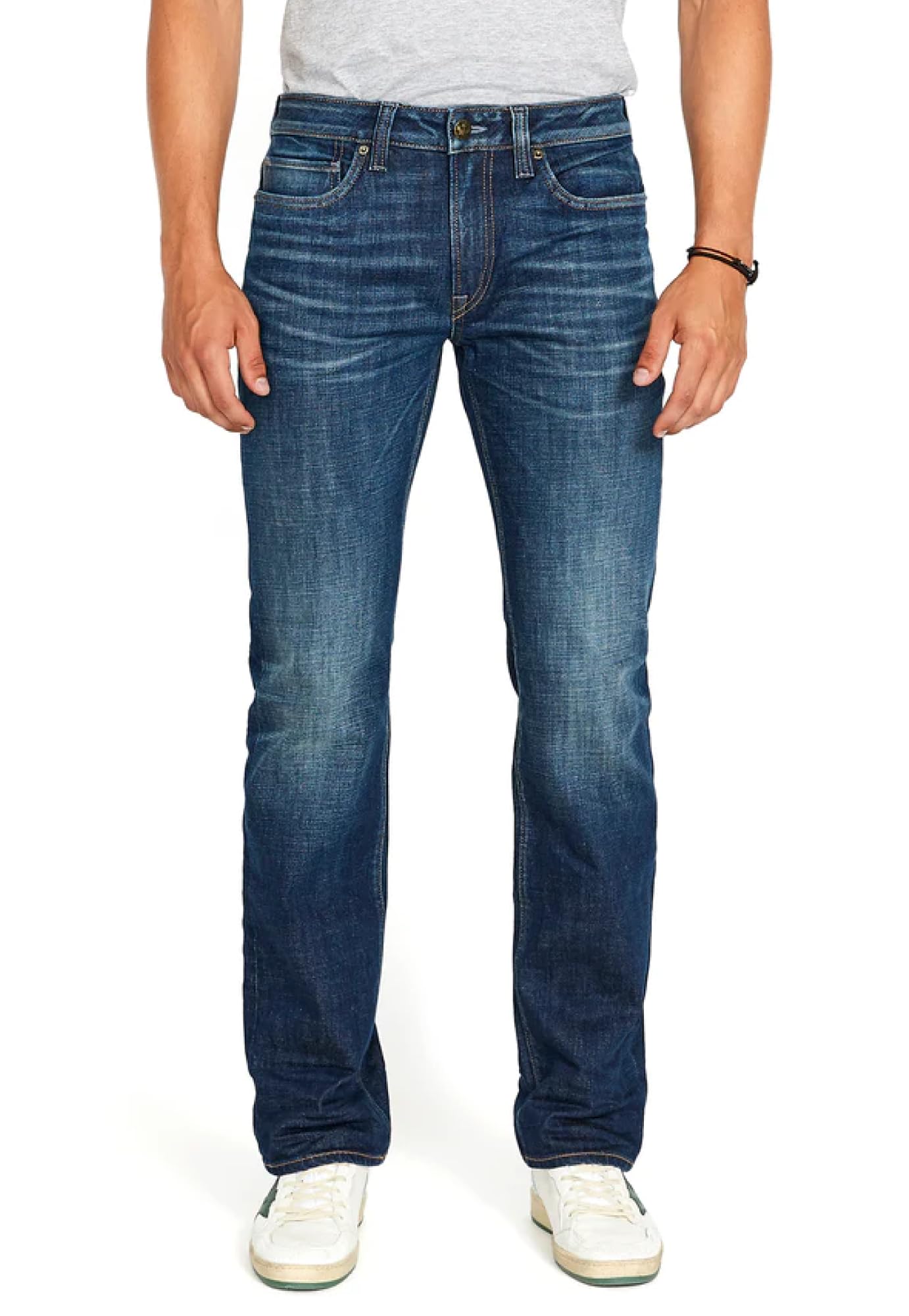 Buffalo David Bitton Men's Relaxed Straight Driven Jeans, Dark Blue Sanded Indigo, 34W x 32L