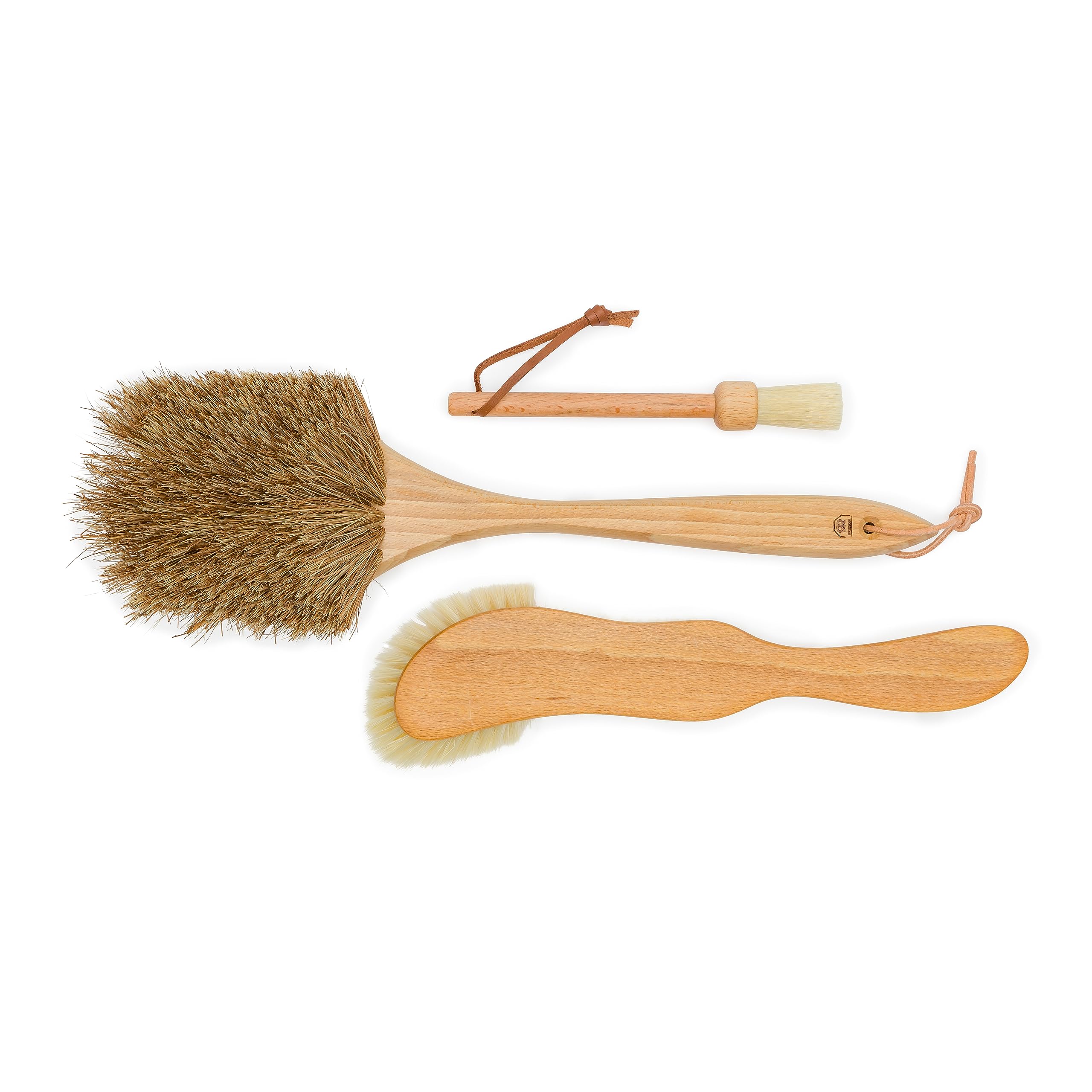 Redecker Garden Furniture Brush with Oiled Beechwood Handle, Strong Plant-Based Bristles. Hanging Loop, Made in Germany