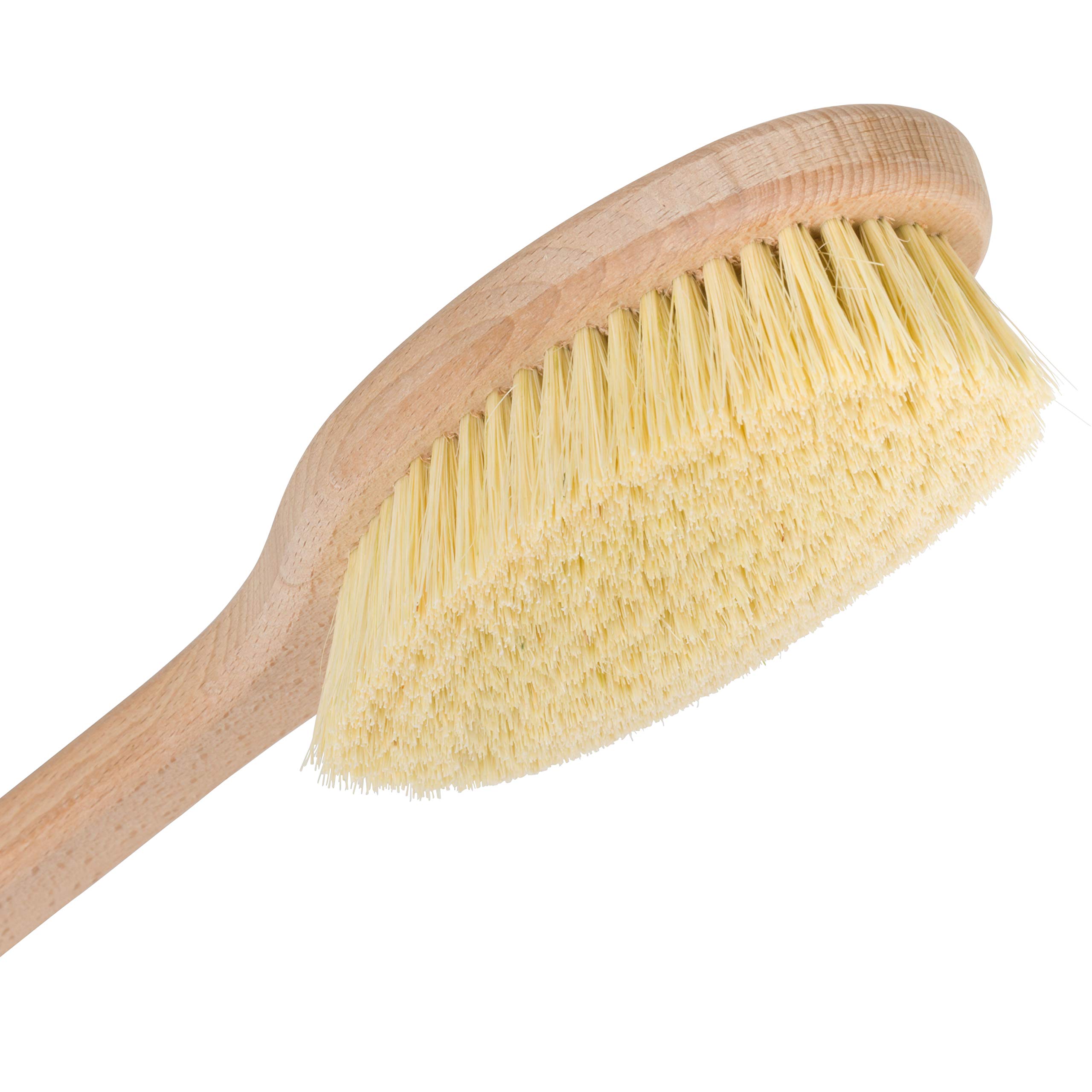 REDECKER Tampico Fiber Bath Brush with Oiled Beechwood Handle, 19-5/8-Inches - Bath Brush Long Handle for Shower - Body Brush with Natural Horse Hair, Made in Germany