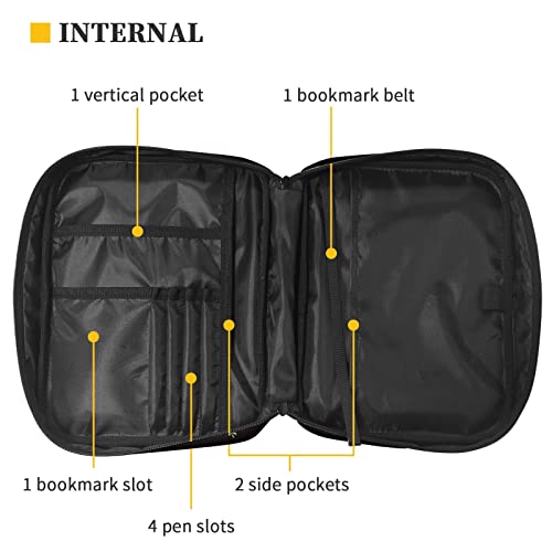 Suobstales Flower Black Pattern Bible Covers for Women Men Bible Case Bible Bag Bible Accessories with Handle and Zipper Pocket Bible Tote Bag