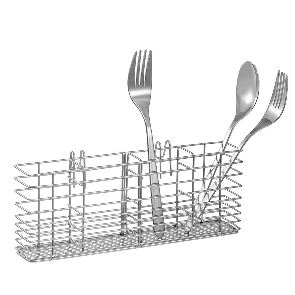 SANNO Expandable Dish Drying Rack with 4 Division Utensil Silverware Cutlery Holder,Large Dish Drainer Drain Expandable Dish Rack Shelf Dish Rack in Sink or Over Sink On Counter Stainless Steel