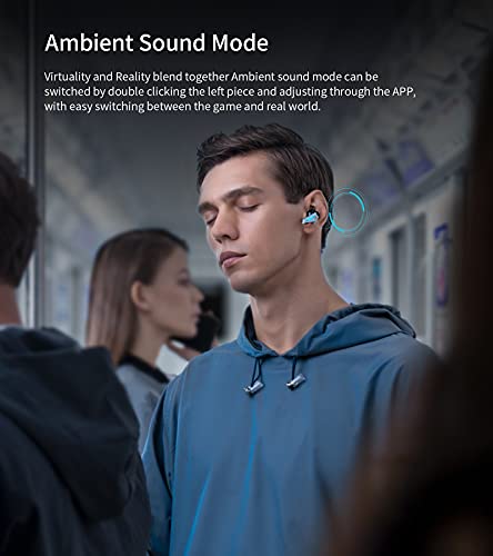 HECATE by Edifier GX07 Wireless Gaming Earbuds, Active Noise Cancelling Bluetooth Earbuds with 6 Microphones, LHDC/AAC, Ultra Low Latency, Dual Modes, App Control, RGB Light, 32.5h Playtime - Grey