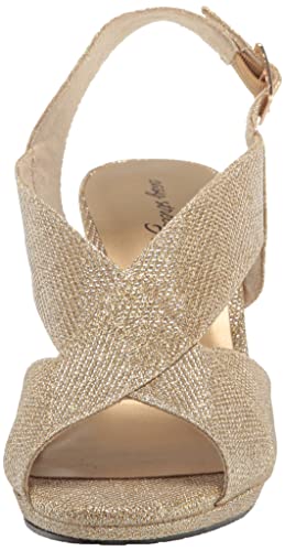 Easy Street Women's Christy Heeled Sandal, Gold Glitter, 8.5