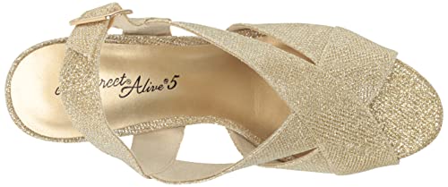 Easy Street Women's Christy Heeled Sandal, Gold Glitter, 8.5