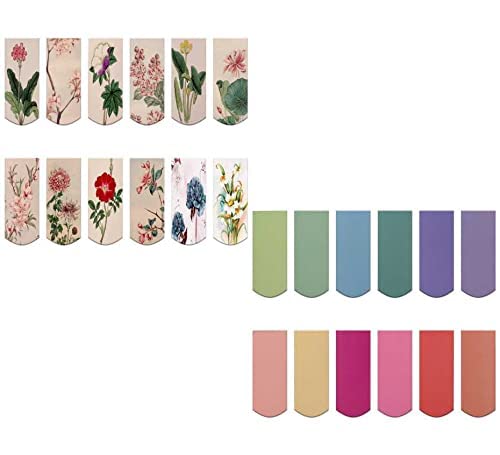 24PCS Magnetic Bookmarks - Magnet Page Markers Page Clips Assorted Book Markers Set with Exquisite Pattern, Bookmarks for Women Students, and Book Lovers
