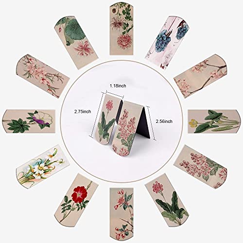 24PCS Magnetic Bookmarks - Magnet Page Markers Page Clips Assorted Book Markers Set with Exquisite Pattern, Bookmarks for Women Students, and Book Lovers