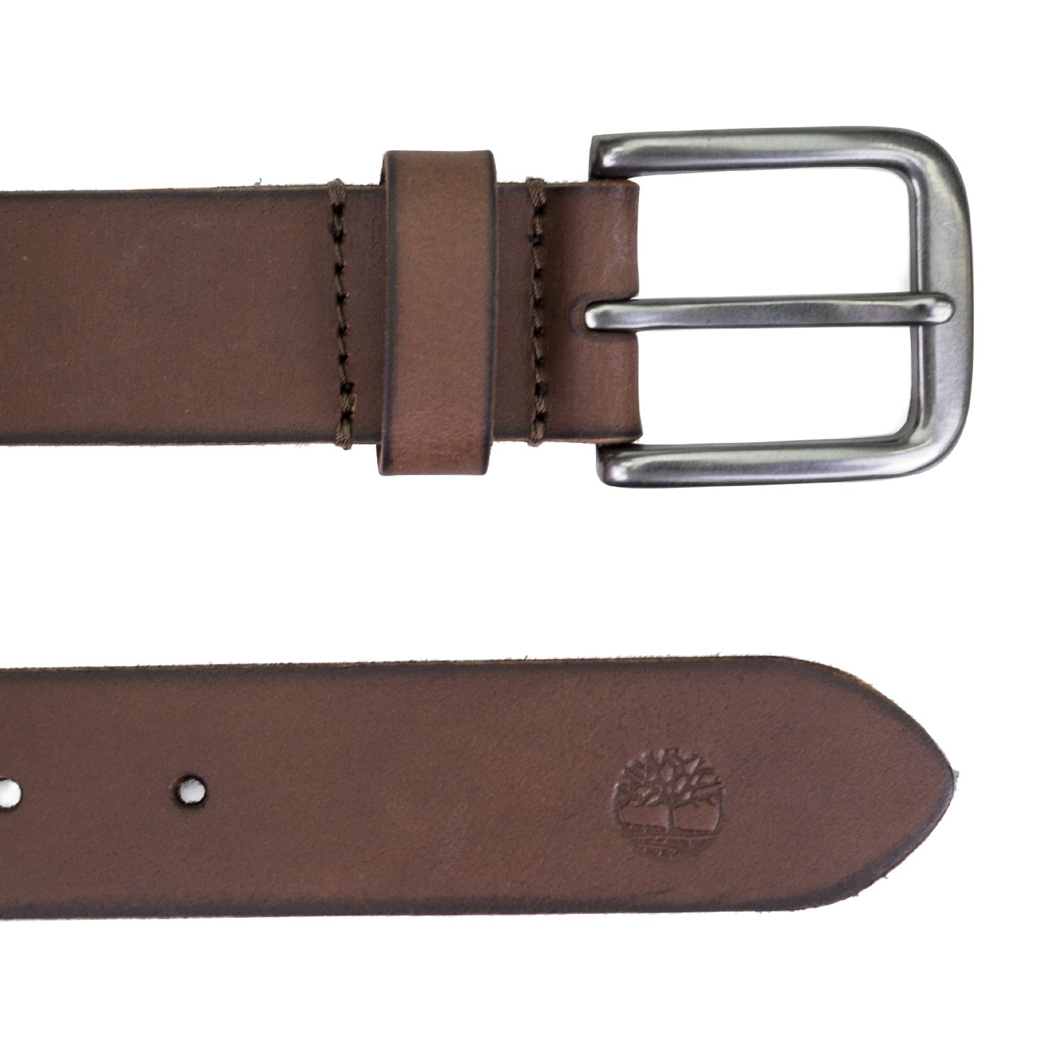 Timberland Men's 35mm Classic Buckle Jean Leather Belts, Dark Brown, 40