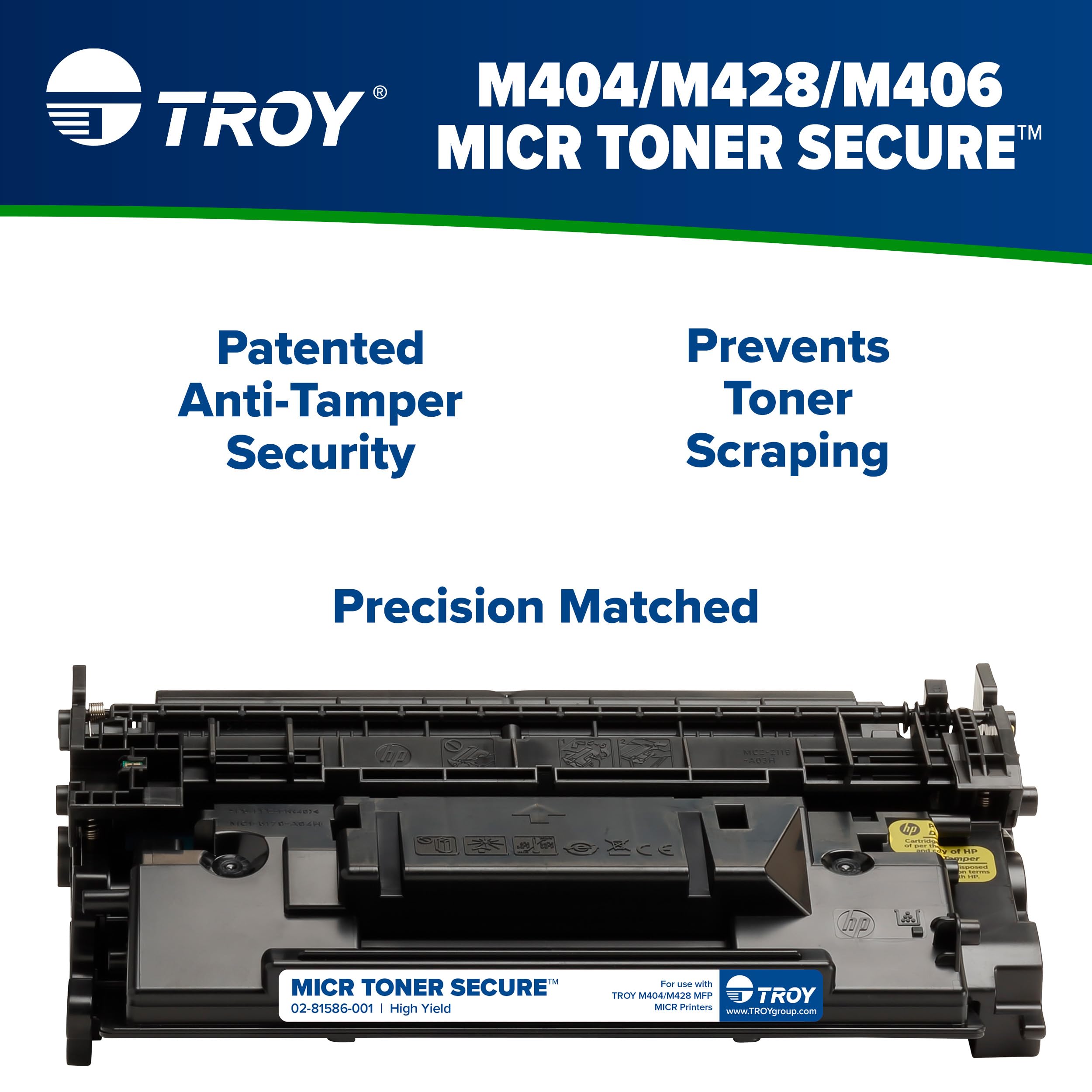 Troy M404/M406/M428 High Yield MICR Toner Secure,02-CF258X-001