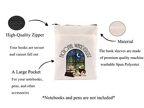CHOORO Fictional Wanderlust Book Protector Book Lover Gift Bookish Book Sleeve Librarian Gift (Fictional- Wanderlust)