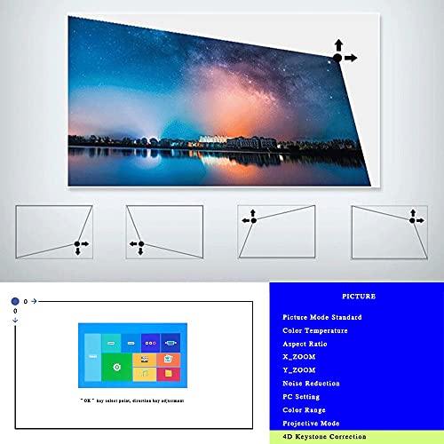 CXDTBH M8S Full 1080P Projector 4K 7000 Compatible AV USB with Gift ( Color : M8S-W )