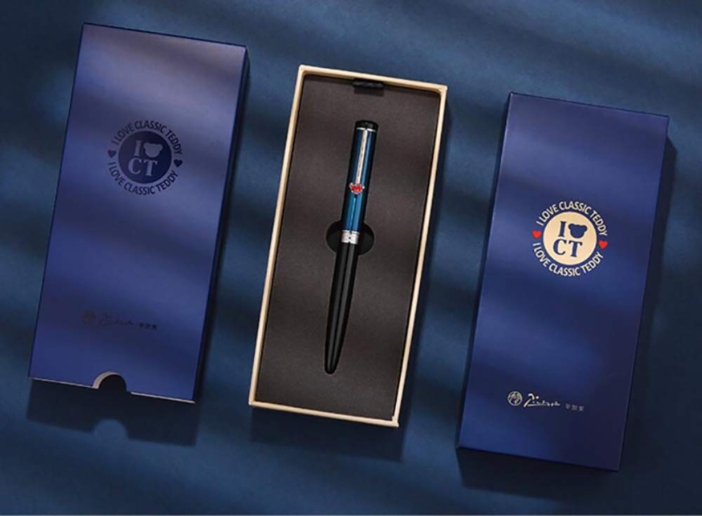 Lanxivi Picasso 921 British Gentleman Fountain Pen Blue Color, Iridium Extra Fine Nib Writing Gift Box Set