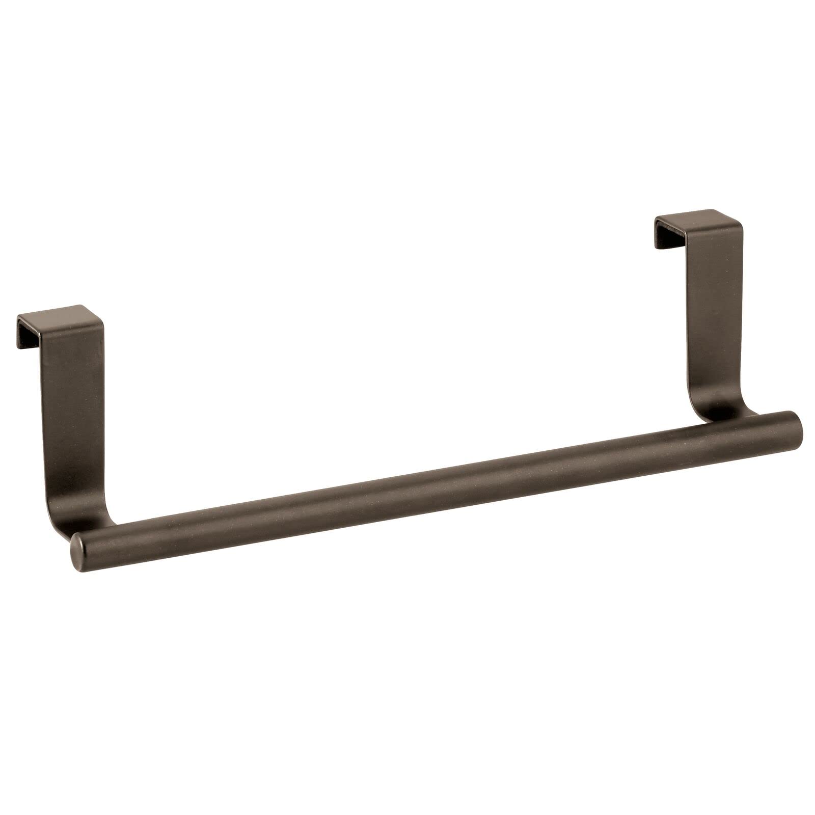 mDesign Metal Over Kitchen Cabinet Door Towel Bar Holder for Hand, Dish, and Tea Towel Rack - Over the Door Towel Bar- Hang Inside or Outside Doors - Kitchen Organizer, Omni Collection, 2 Pack, Bronze